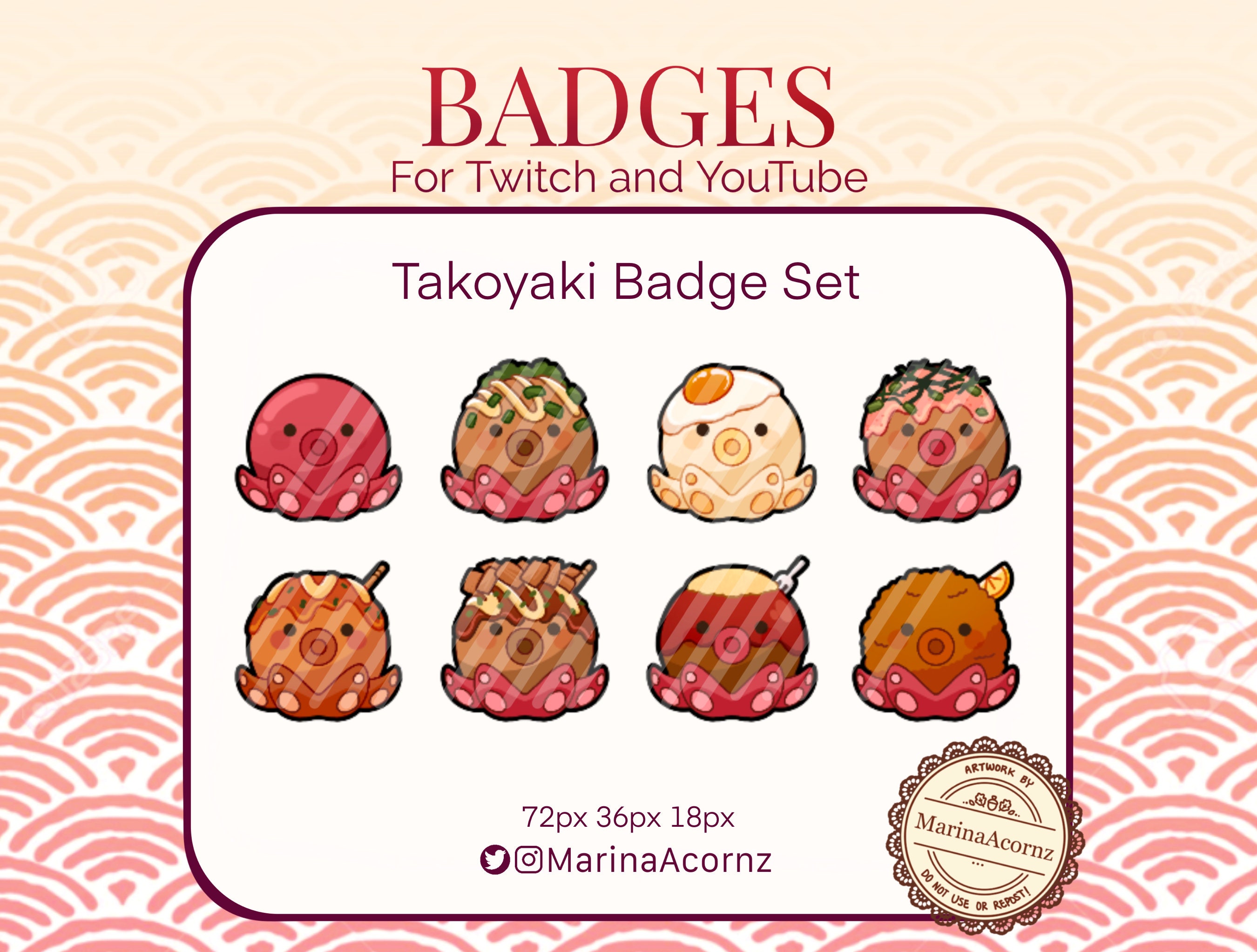 Takoyaki Badge Set - Etsy