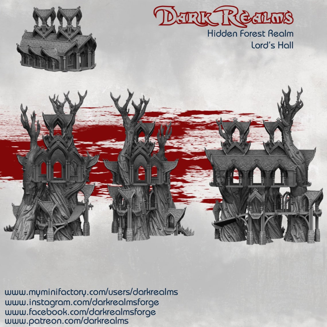 Elven Forest Realm Lord's Hall by Dark Realms 28mm - Etsy