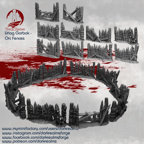 Orc Outpost Fencing by Dark Realms 28mm Scale - Etsy