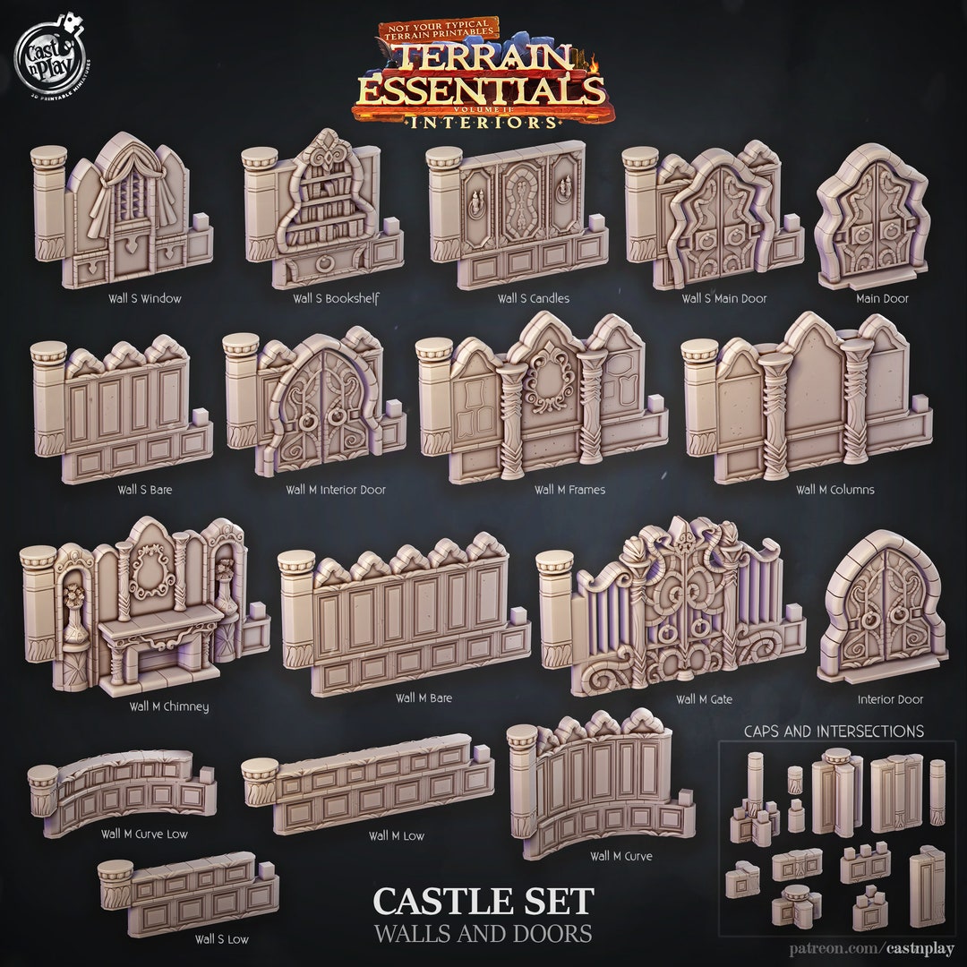 Castle Wall and Door Pack by Cast N Play - Etsy