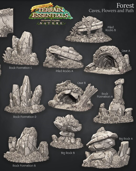 Terrain Essentials Forest Caves and Rock Formations by Cast | Etsy