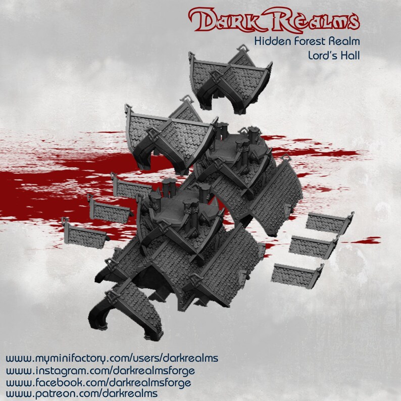 Elven Forest Realm Lord's Hall by Dark Realms 28mm - Etsy