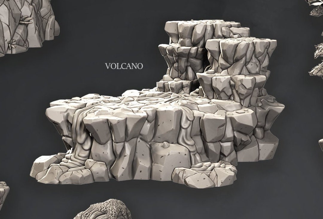 Terrain Essentials, Volcano Platform, by Cast N Play - Etsy