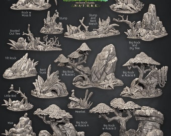 Piled Rocks B Forest Caves, Flowers and Path Set Cast N Play Terrain ...