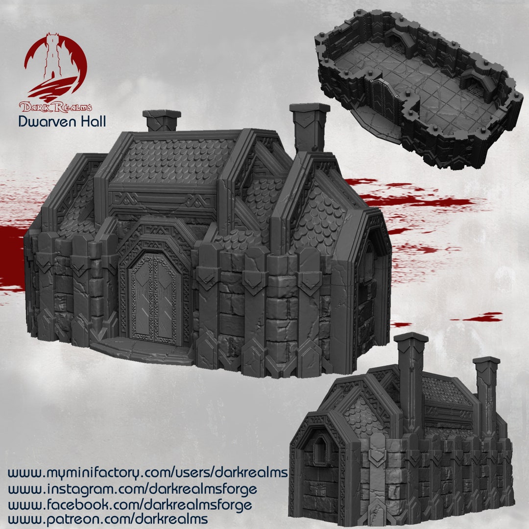 Dwarven Outpost Hall by Dark Realms, 28mm Scale - Etsy