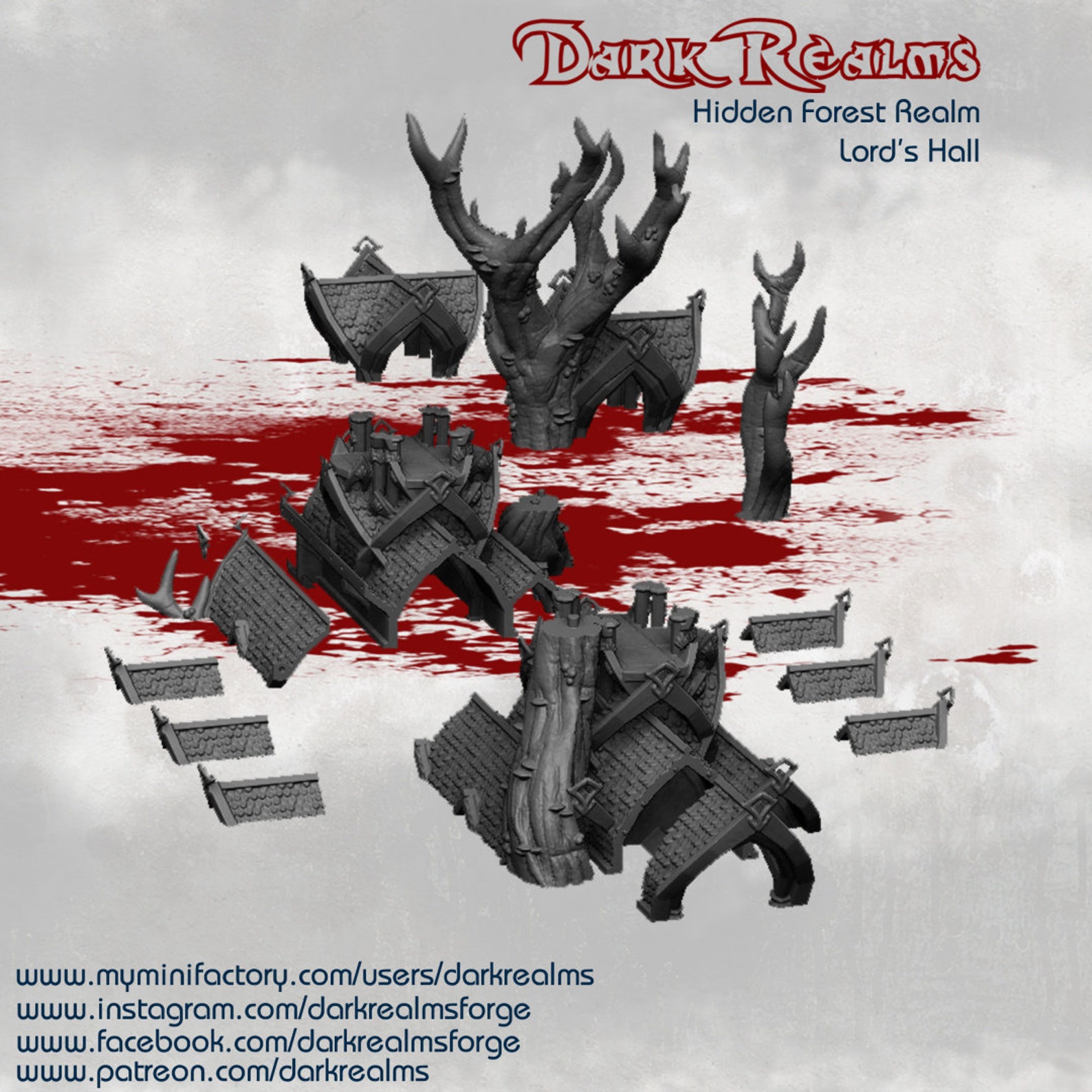 Elven Forest Realm Lord's Hall by Dark Realms 28mm - Etsy