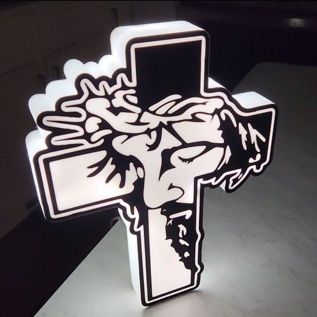 Luminated Cross Led Light Desk Lamp Gift Decor House Warming Present ...