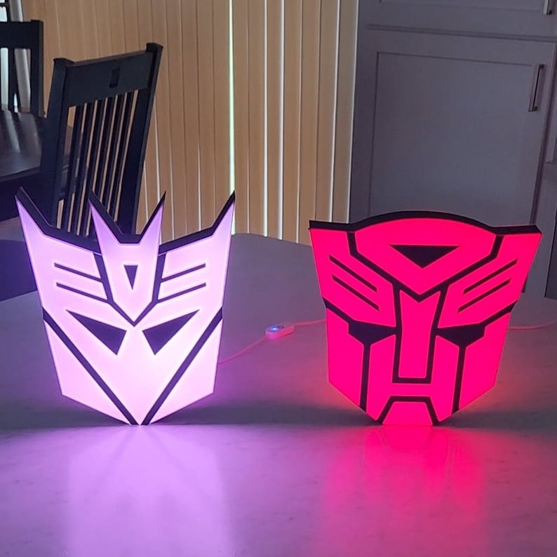 Transformers LED Light: Autobots & Decepticons Logo Bundle - Etsy