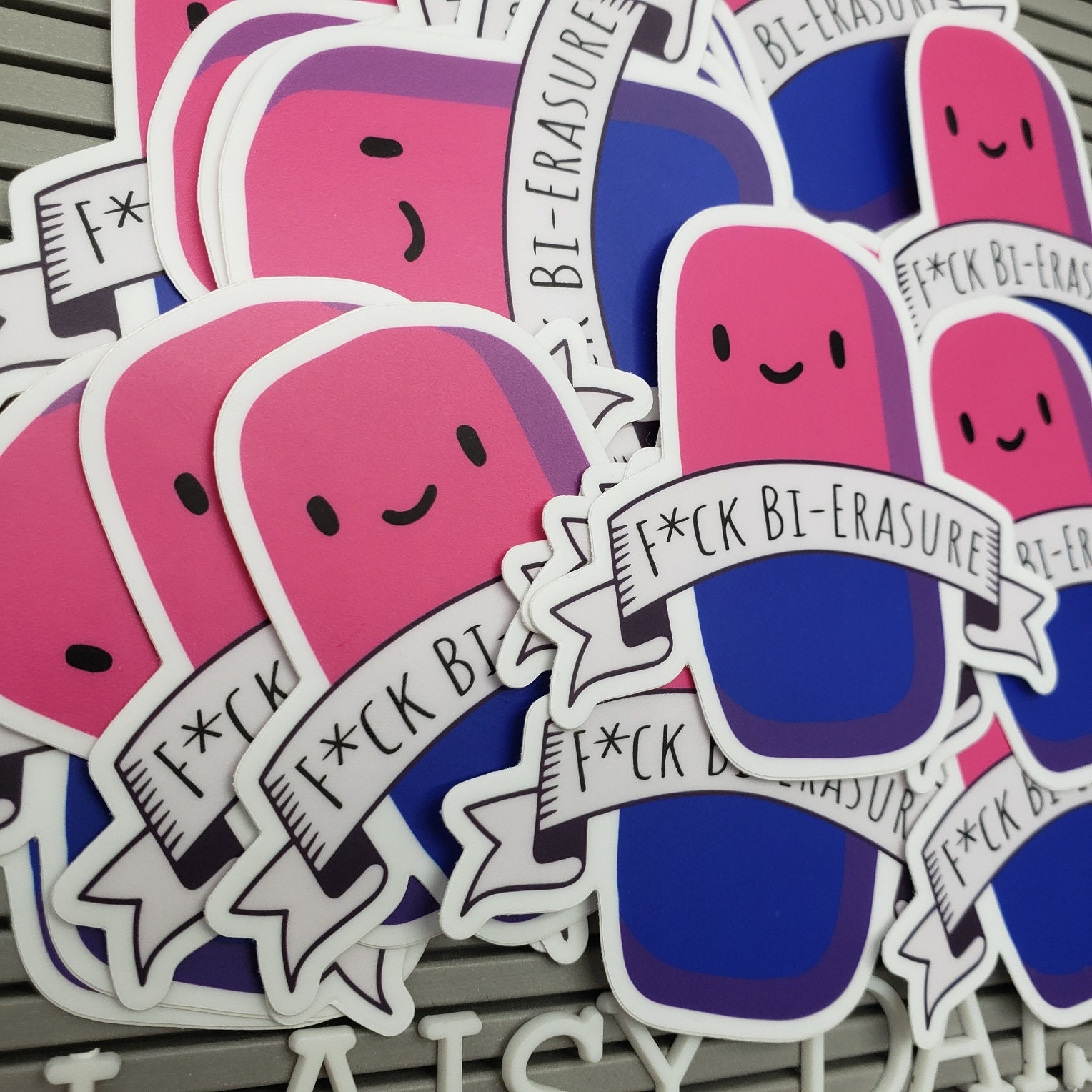 F Bi-erasure Sticker Bisexual Pride Pride Stickers Bi Irl - Etsy