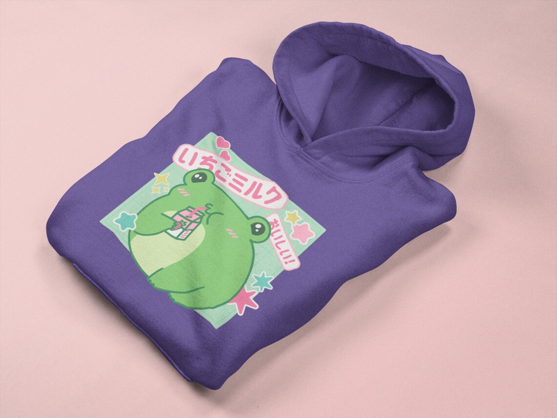 Kawaii Frog Kawaii Sweatshirt Kawaiii Hoodie Pastel Etsy