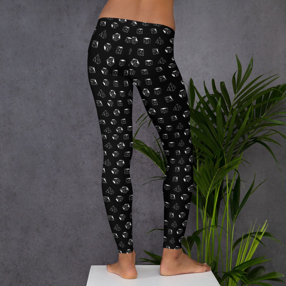 Dungeons and Dragons Dice Pattern Leggings | Pants Nerd Geek | D20 ...