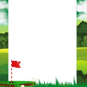 Golf Border Pdf Printable, Sports Instant Download, Golfing Print for ...