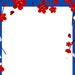 Red White Blue Flower Border Png and Pdf Printable Instant Download ...