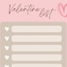 Valentine List Blank Printable Template, Pdf, Non-editable, Checklist ...