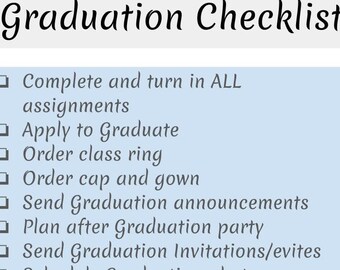 Graduation Checklist | Etsy