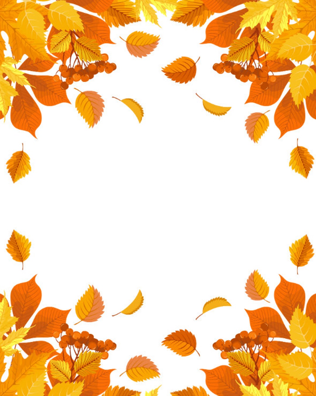 Fall Leaves Border: Printable Autumn Stationery (PNG, PDF) - Etsy