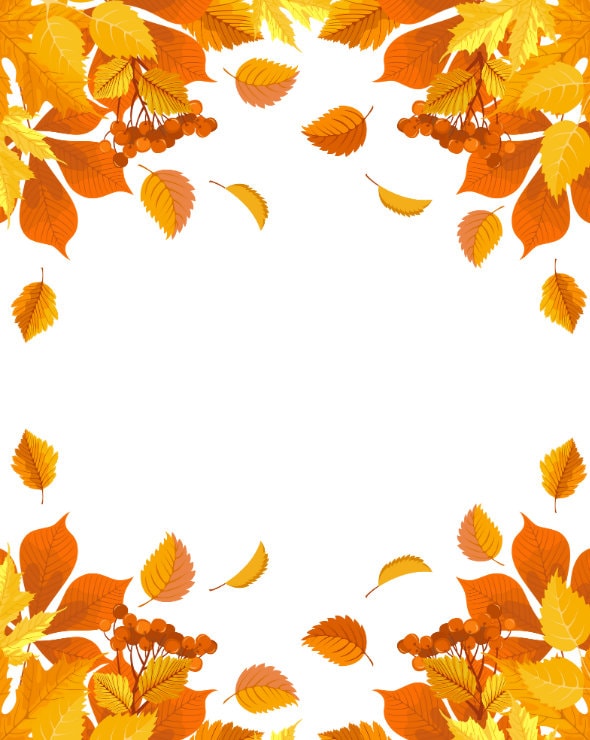 Fall Leaves Border Png, Fall Leaves Printable Paper, Autumn Border Pdf ...