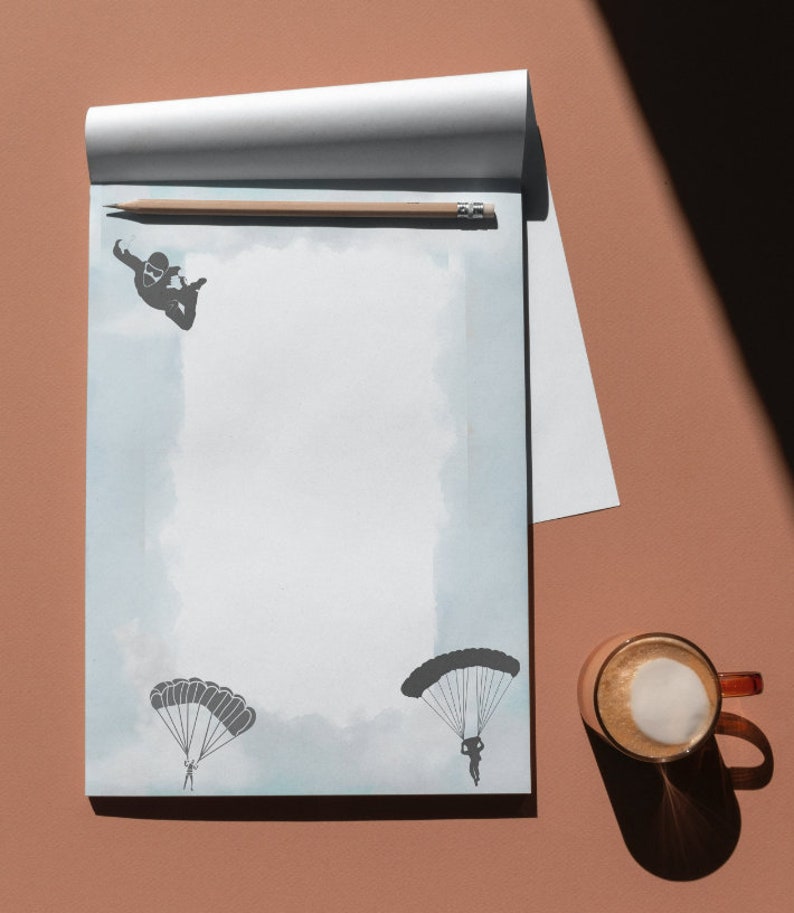 Skydiving Border Paper Printable Frame Pdf | PNG Instant Download, for Photos, Scrapbooks ...