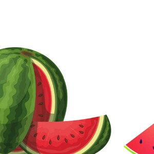 Watermelon Border Printable PNG Pdf Instant Download, Summer Bbq Photo ...