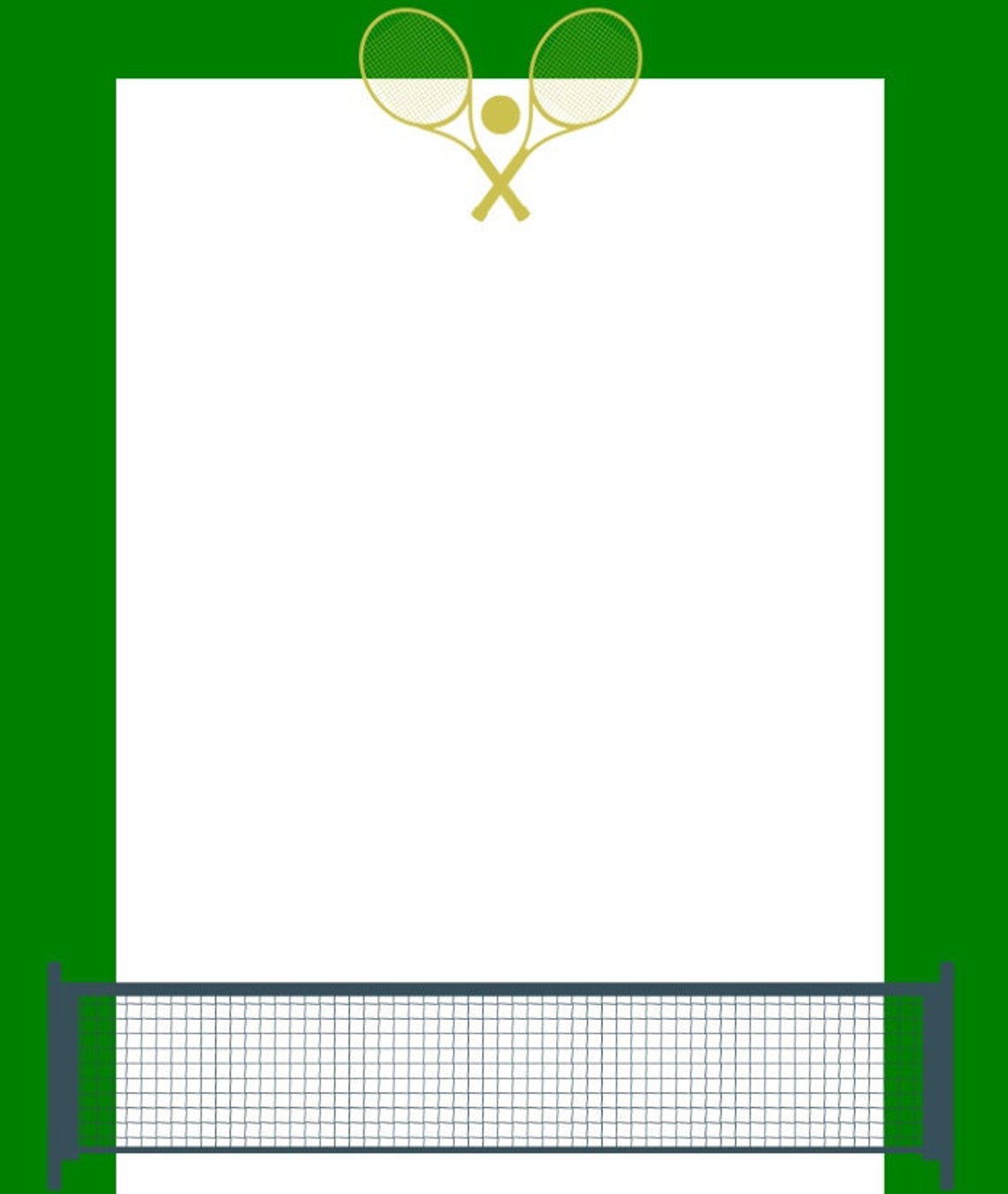 Tennis Net Border Printable Paper Pdf | PNG Instant Download for ...