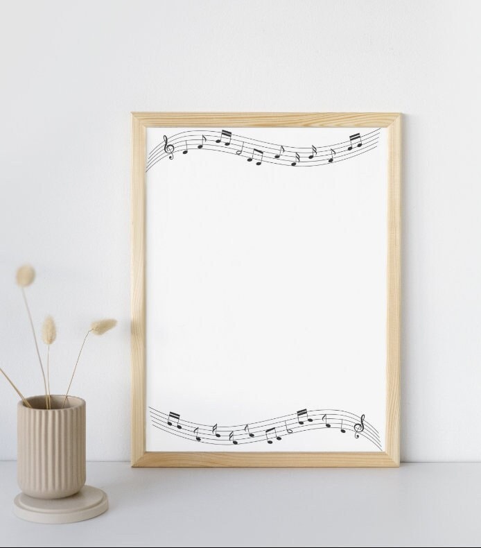 Music Note Border Pdf, Png, A4 and US Letter Sizes, Printable Digital ...