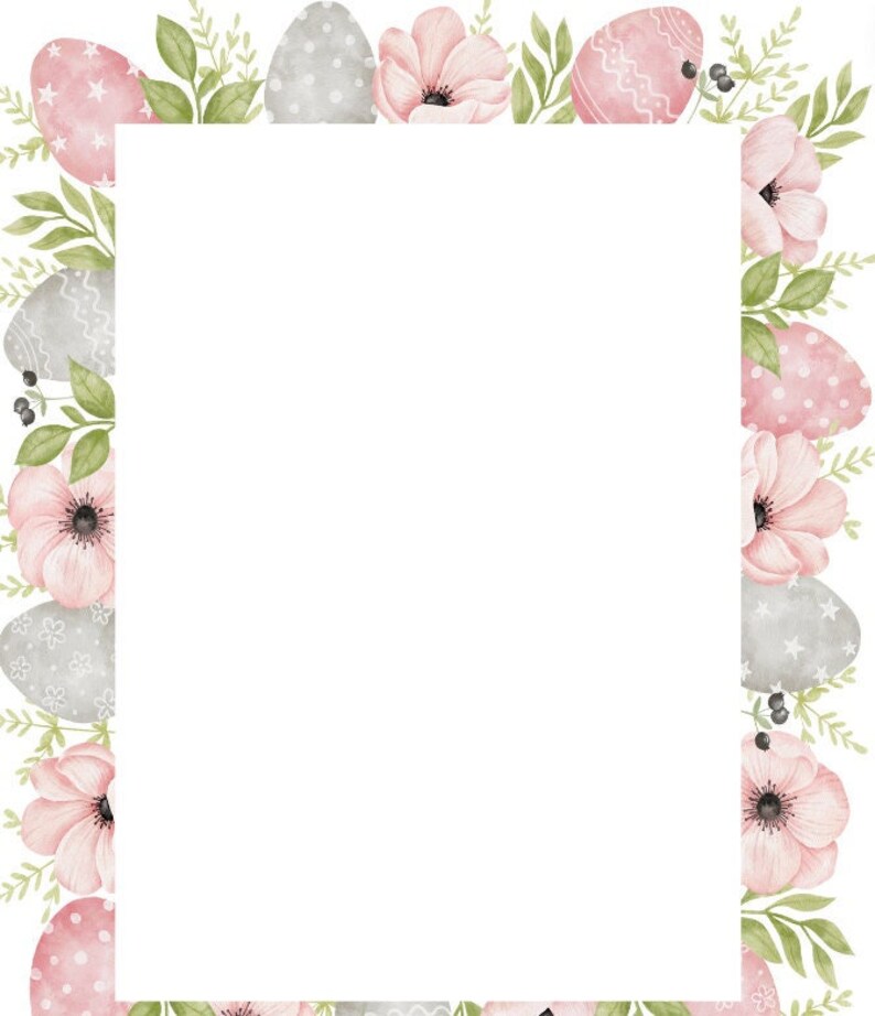 Beautiful Easter Border Printable Digital Download Letter Size for ...