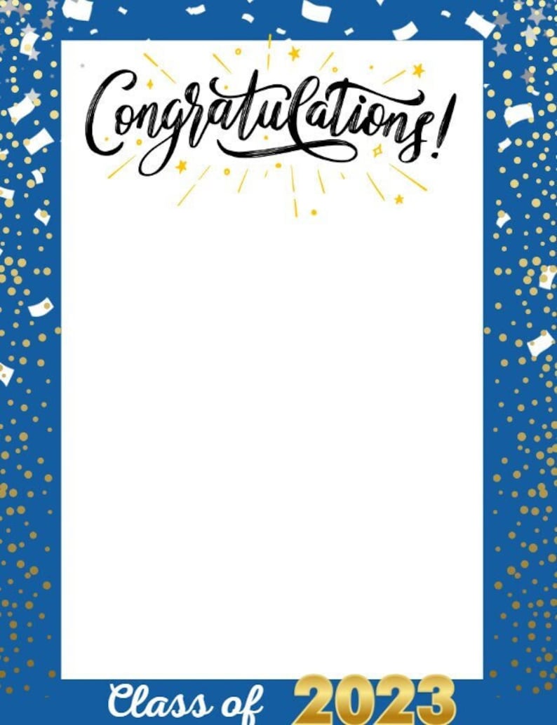 Congratulations Class of 2023 Confetti Border Printable PNG | Pdf ...