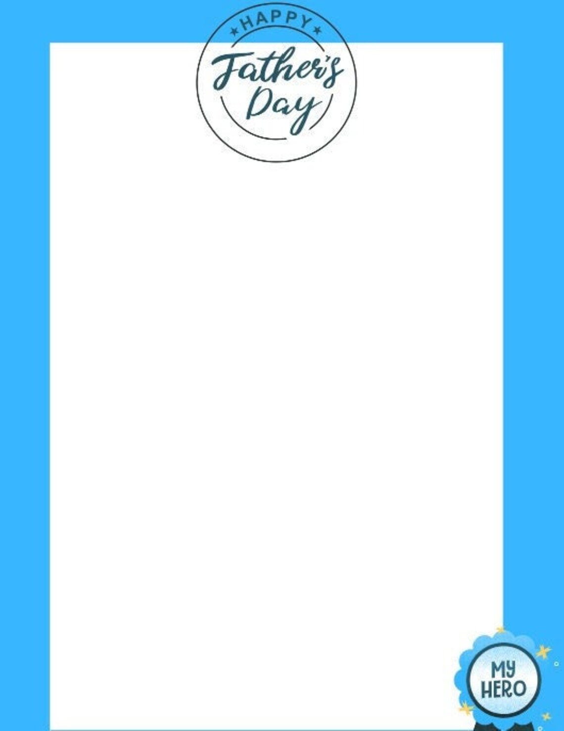 Fathers Day Border Printable Pdf | PNG Instant Download Dads Day Gift ...