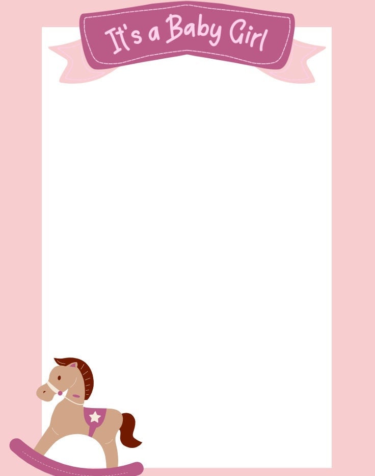 Girl Baby Shower Borders