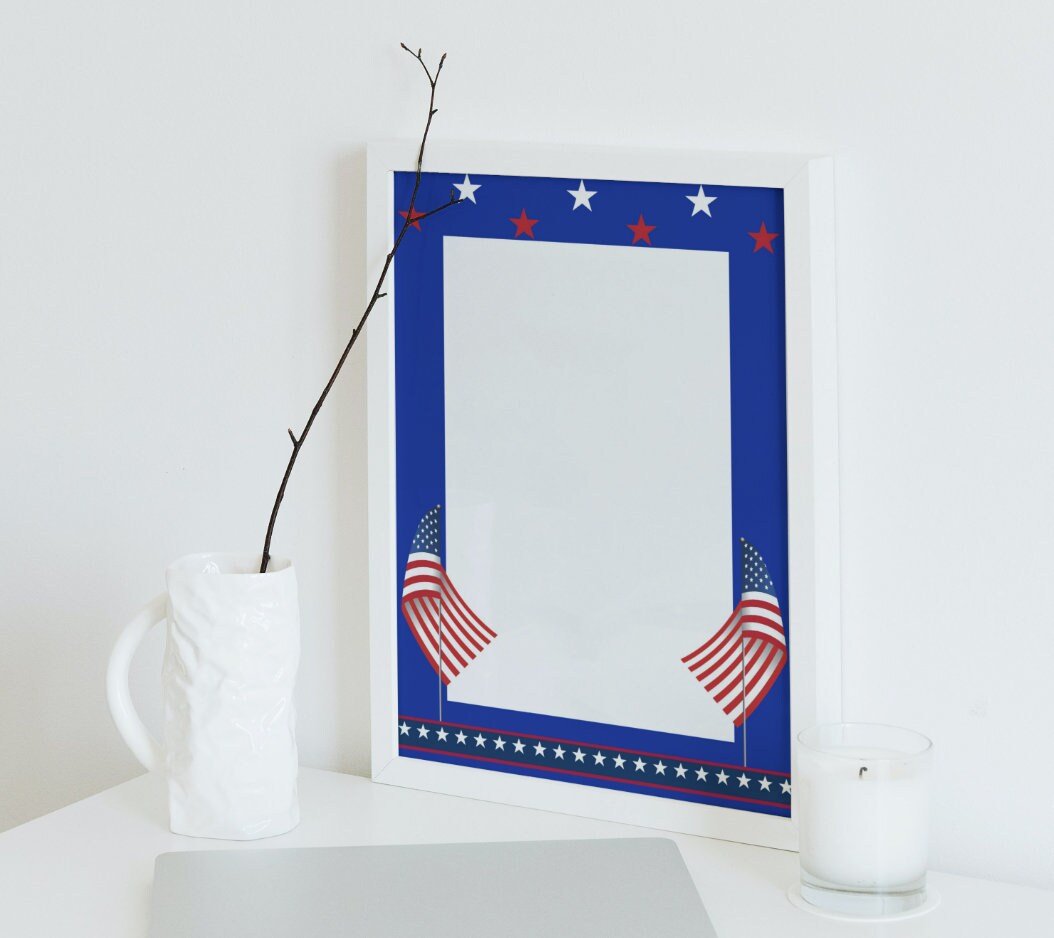 USA Border Printable A4, Us Letter Size Pdf, PNG Instant Download ...