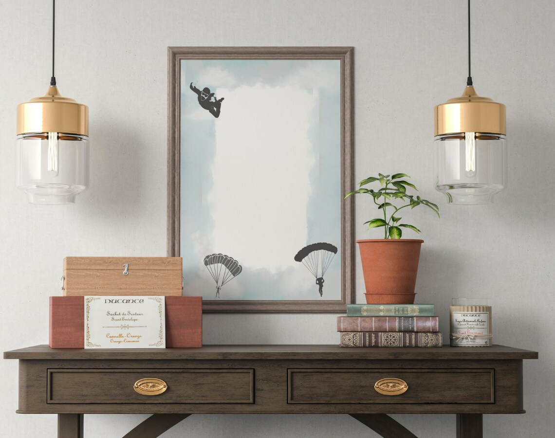 Skydiving Border Paper Printable Frame Pdf | PNG Instant Download, for ...