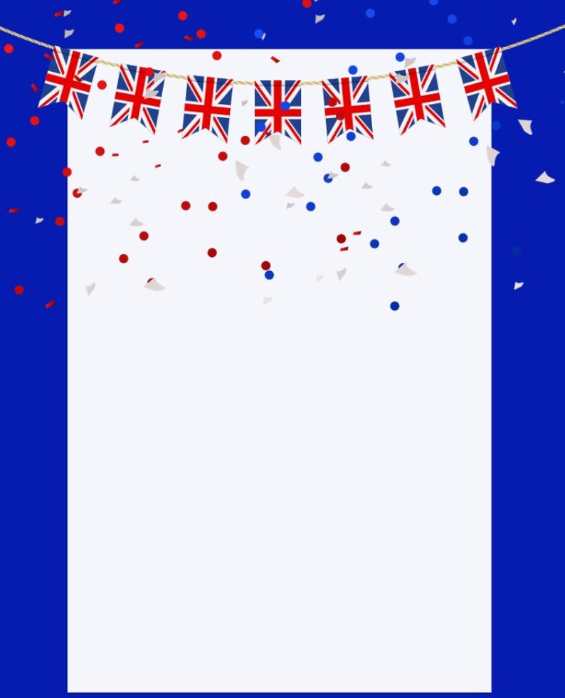 Union Jack Banner Border Printable Pdf | PNG Instant Download, Great ...