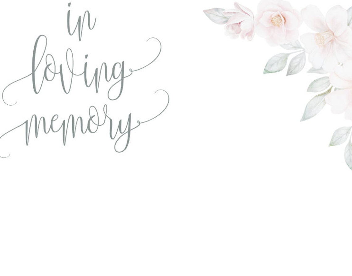 In Loving Memory PNG Pdf, Funeral Border Paper Printable, for Programs ...
