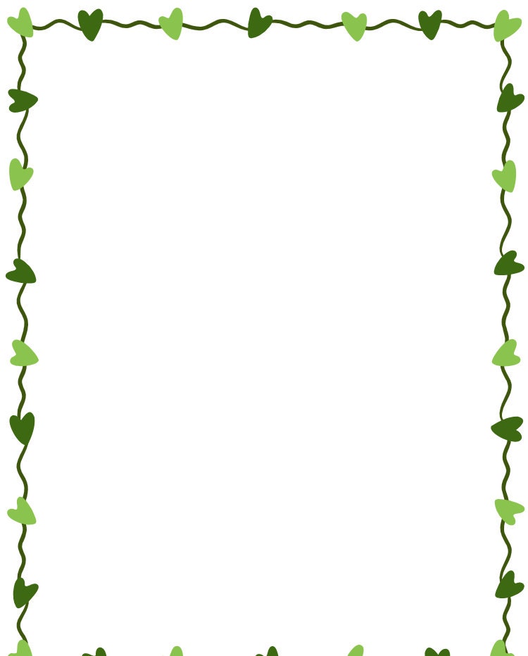 Heart Border Pdf Bundle Printable / 15 Page, Set, Heart Border ...