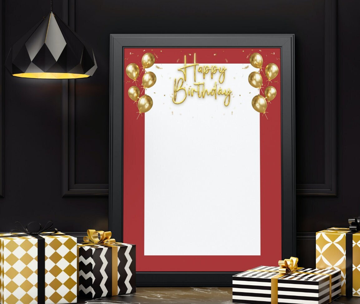 Happy Birthday Borders 2 Page Printable Border Bundle Instant Download ...