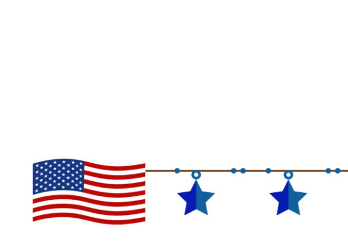 Flag and Stars Border, USA Printable PNG and Pdf Instant Download ...