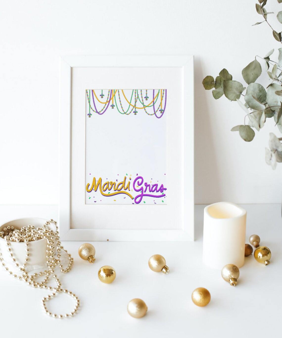 Mardi Gras Border Pdf, Png, Printable Digital Download, A4 and US ...