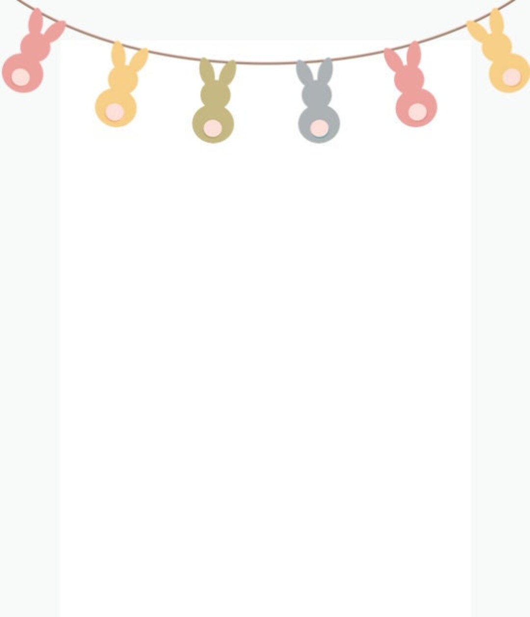 Easter Border Printable Pdf Bunny Holiday Letter Size for Photos ...