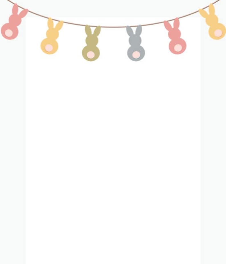 Easter Border Printable Pdf Bunny Holiday Letter Size for Photos ...