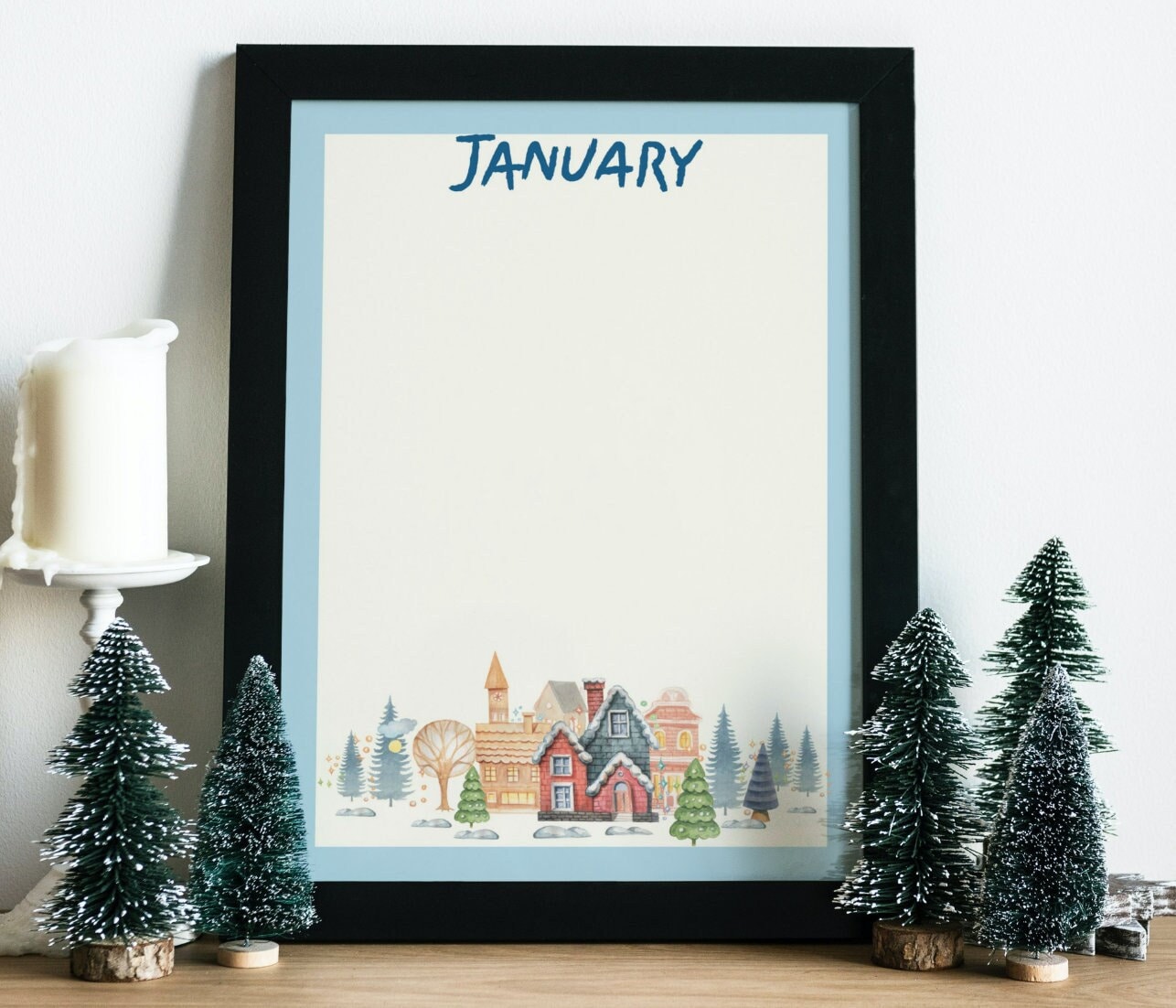 January Border Blank Printable Png, Pdf and Jpg for Christmas, Winter ...