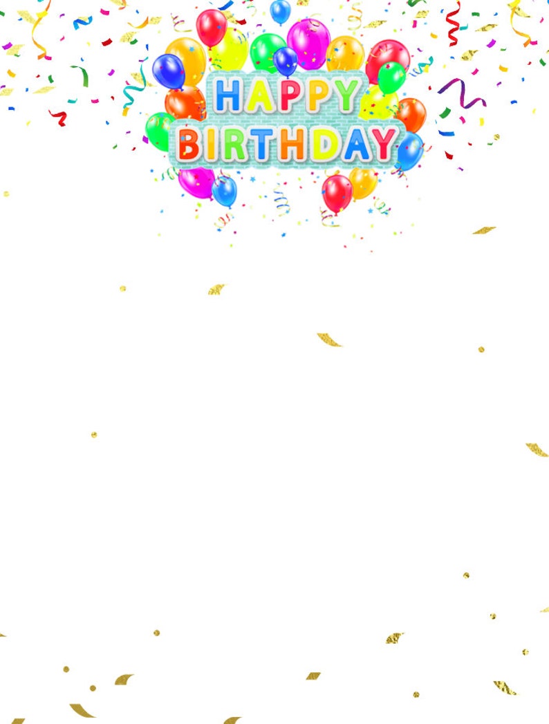 Happy Birthday Borders 2 Page Printable Border Bundle Instant Download ...