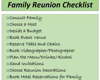Family Reunion List - Etsy