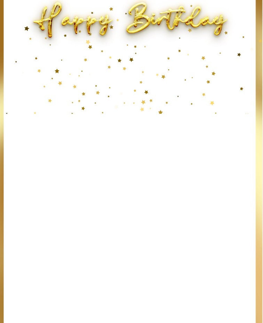 Birthday Border Printable Pdf, Instant Download, Blank Template ...