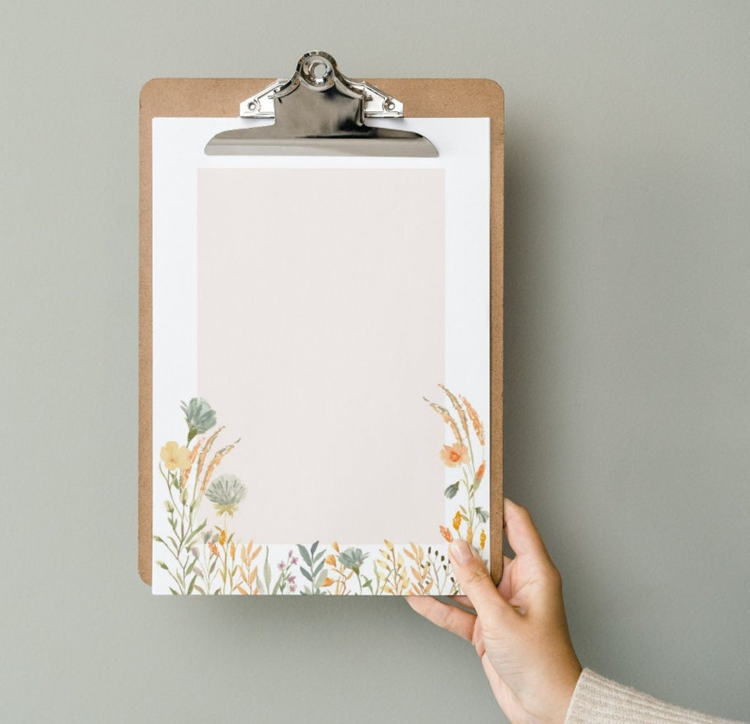 Wildflower Border Printable Paper, Png/pdf, US Letter and A4 Sizes ...