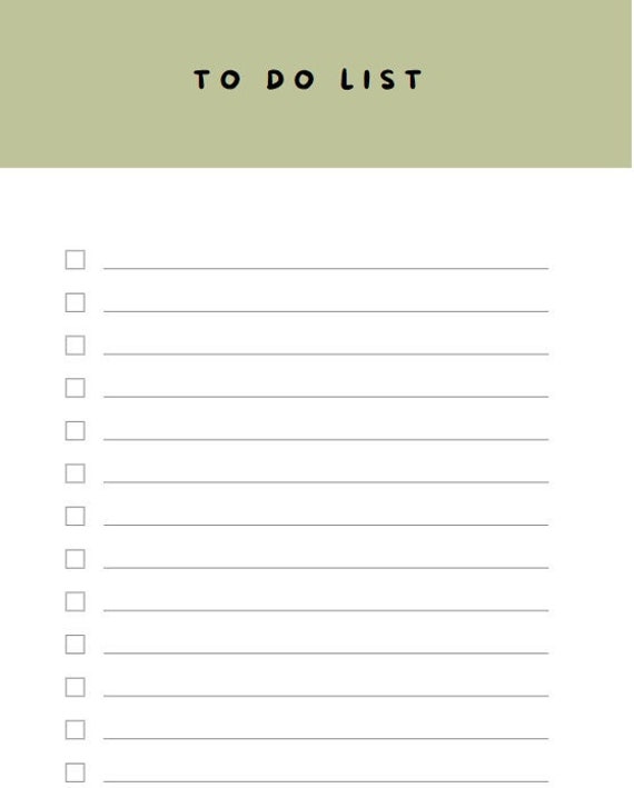 Lista En Blanco Imprimible Página 2 Plantillas Para Planificadores