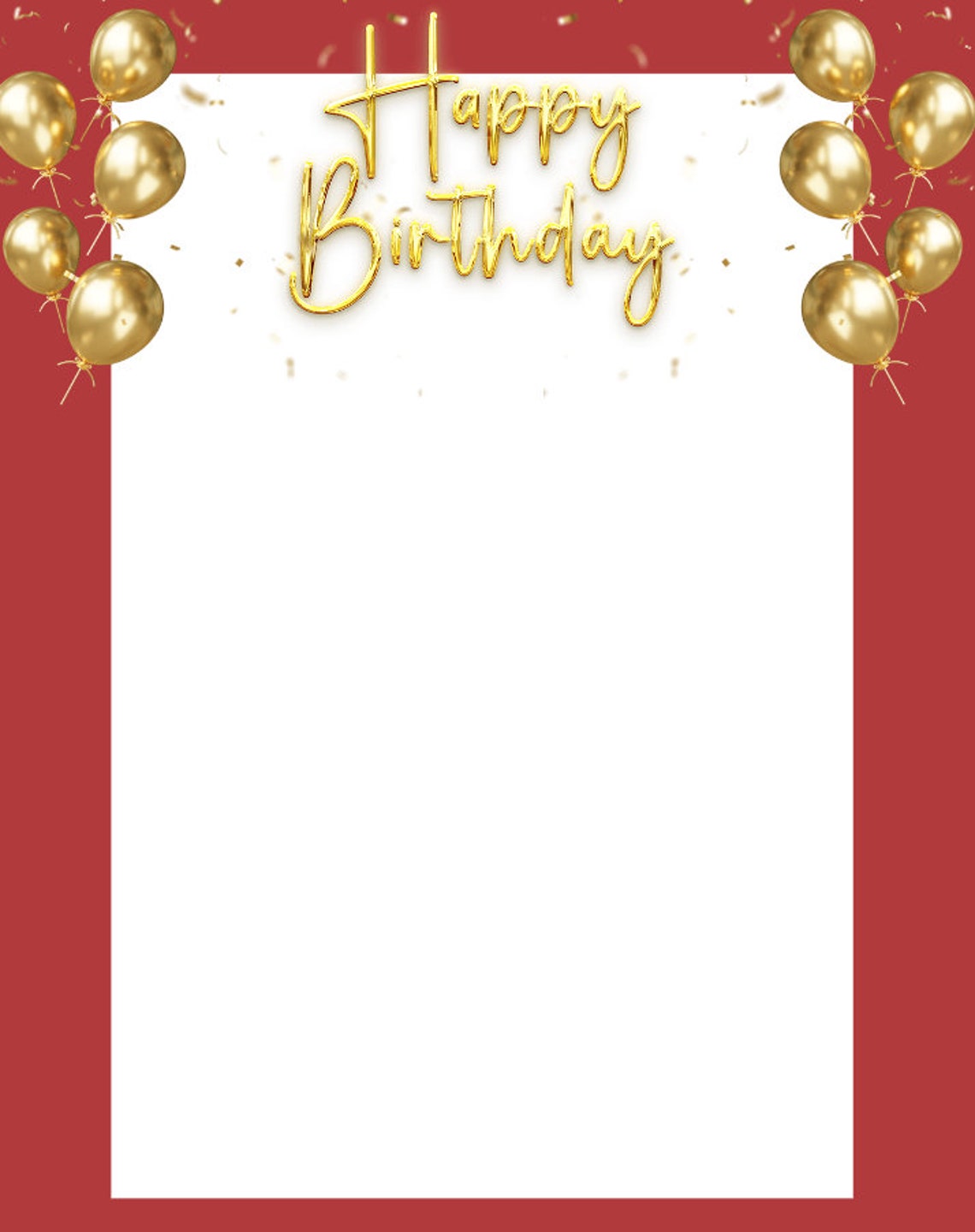 Happy Birthday Borders 2 Page Printable Border Bundle Instant Download ...