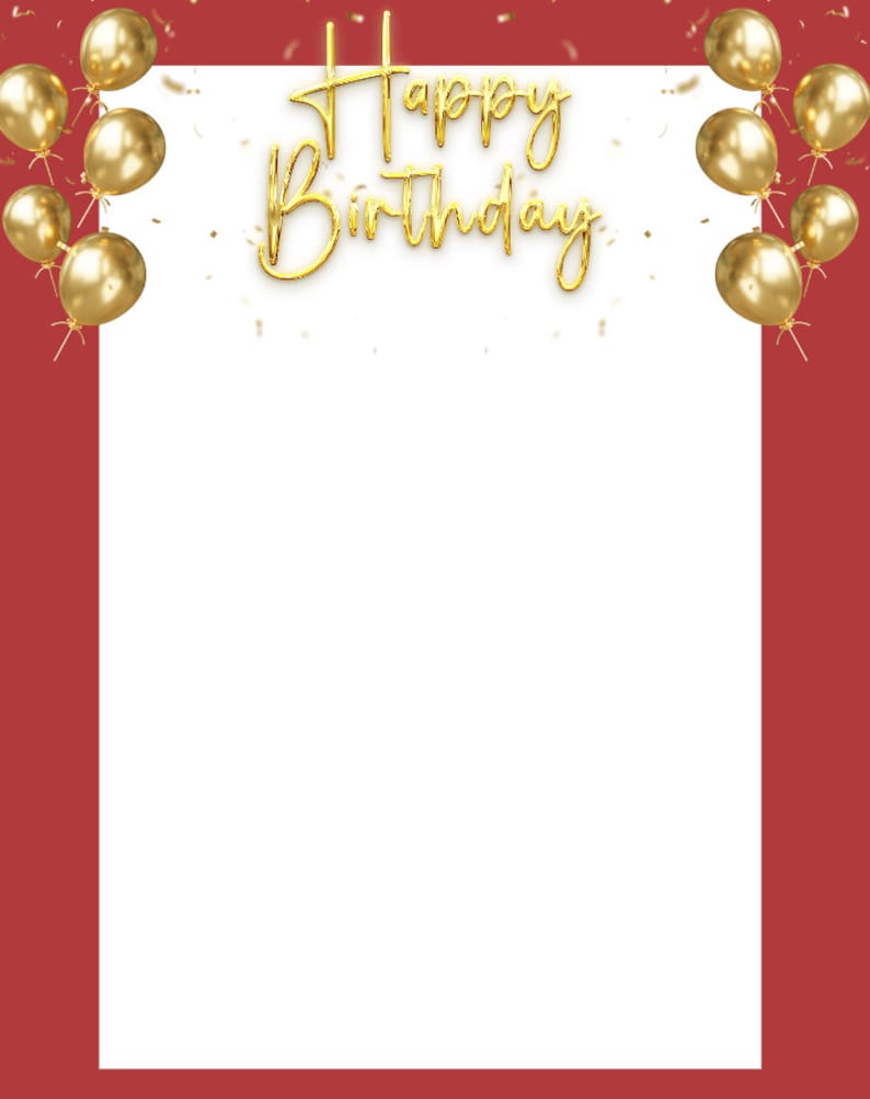 Happy Birthday Borders 2 Page Printable Border Bundle Instant Download ...