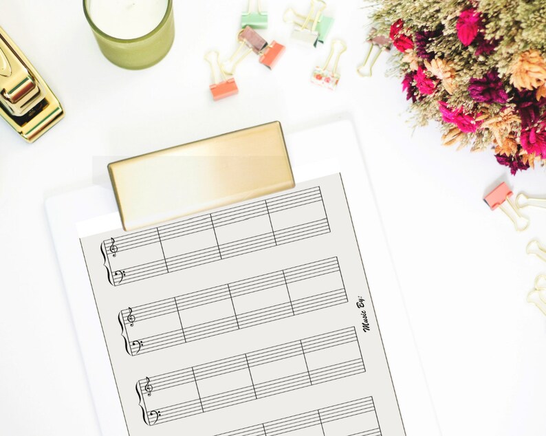 Printable Sheet Music Template: Fill-in, 4 Colors (PDF) - Etsy