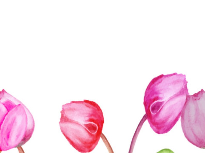 Spring Tulip Border Printable Paper Pdf PNG Instant - Etsy
