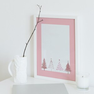 Pink Christmas Tree Border, Pdf PNG, Glam Christmas Frame Printable ...
